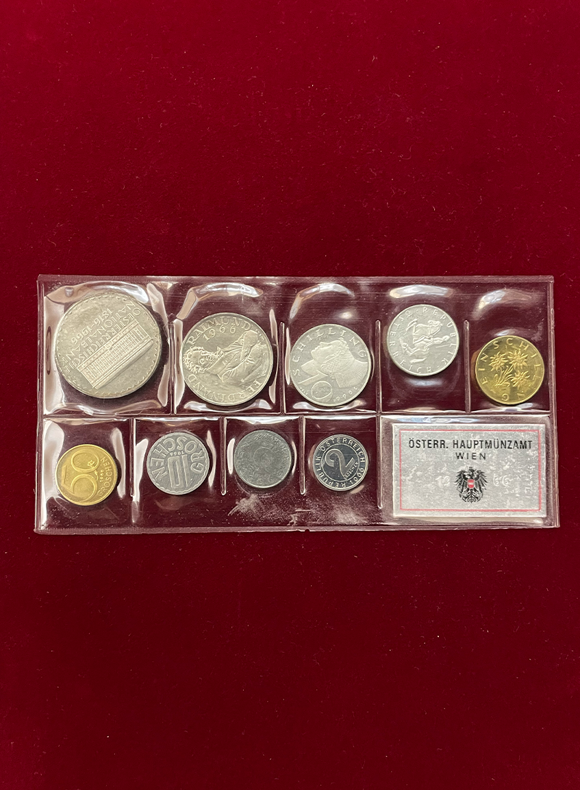 [Austria] Proof set, 9 coins including silver coins, 1966 [C-0000005 ...