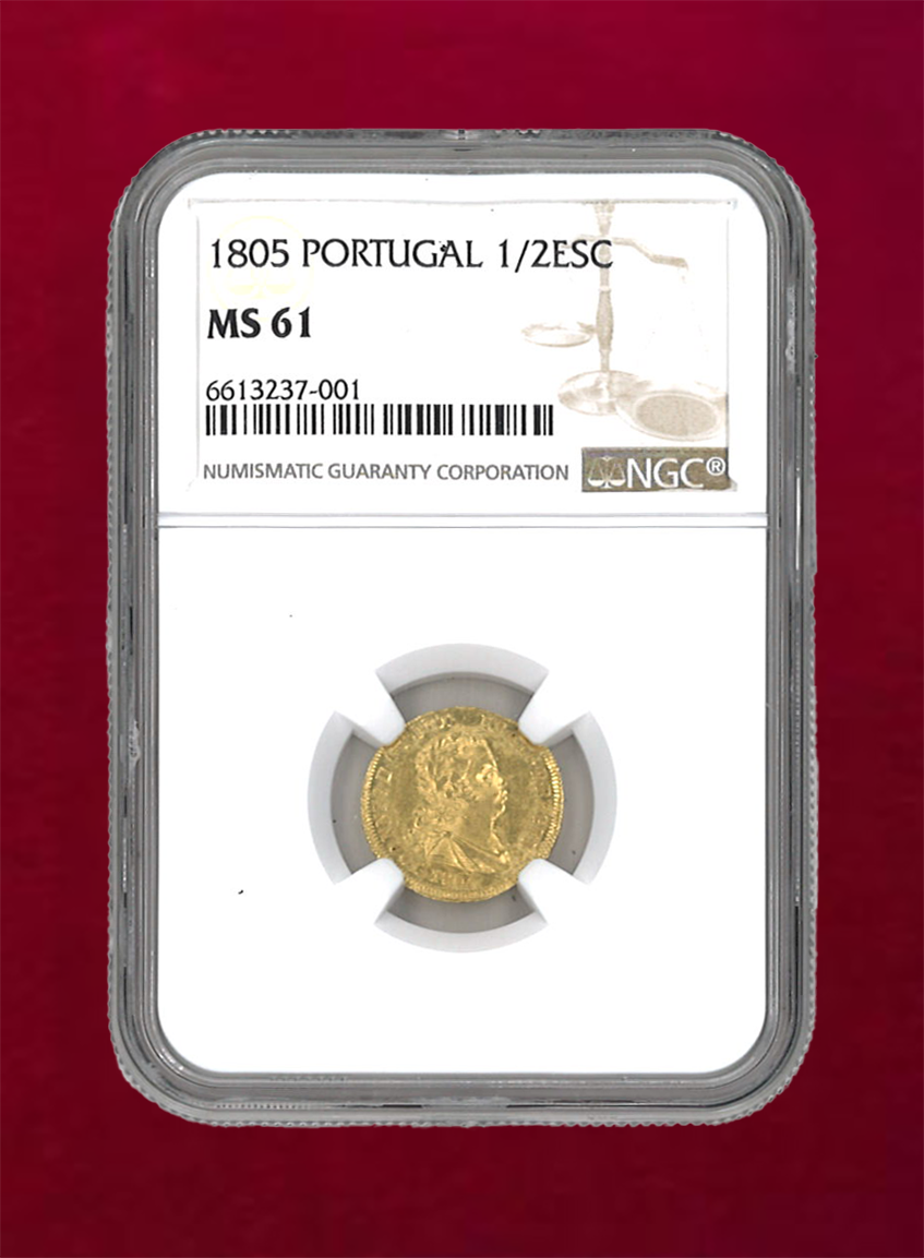 【ポルトガル】1/2 ESCUDO 金貨 1805 NGC MS61[A-0000002] – ワールドコインズ・ジャパン