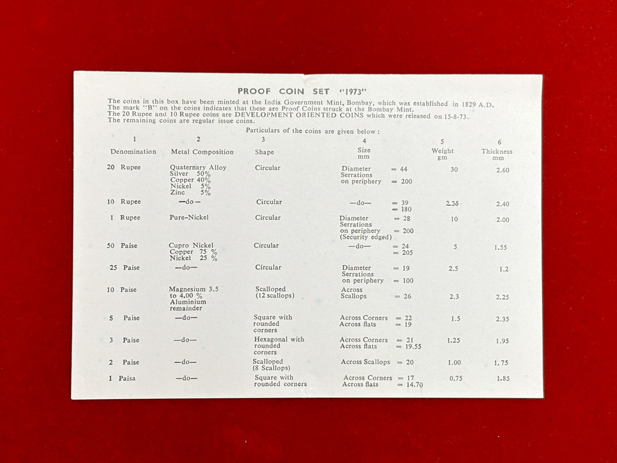 [India] Proof set of 10 sheets 1973 [C-0000011] – ワールドコインズ・ジャパン