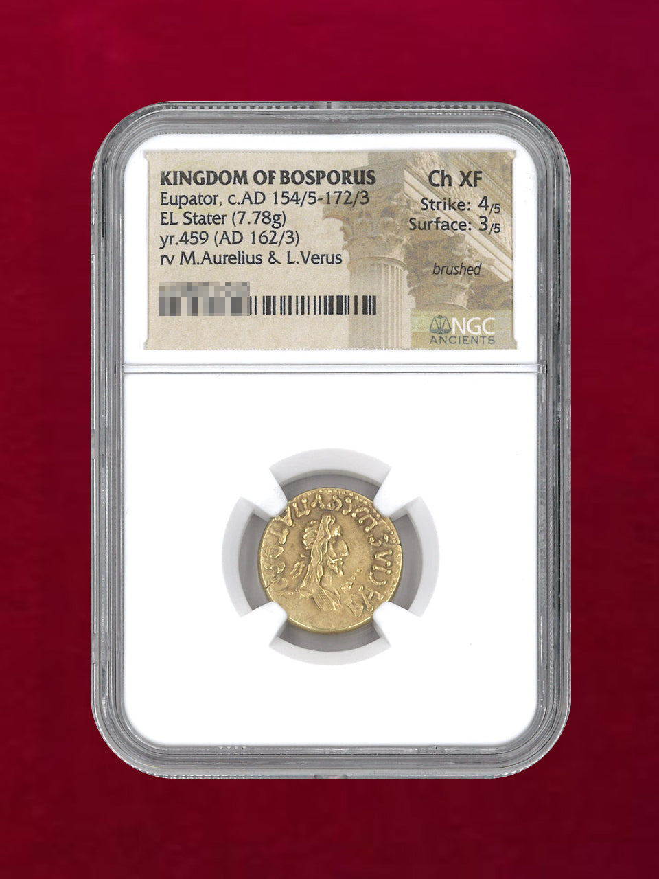 【ボスポロス王国】Eupator, c.AD154/5-172/3 EL Stater(7.78g) NGC Ch XF 4/5 3/5 b ...