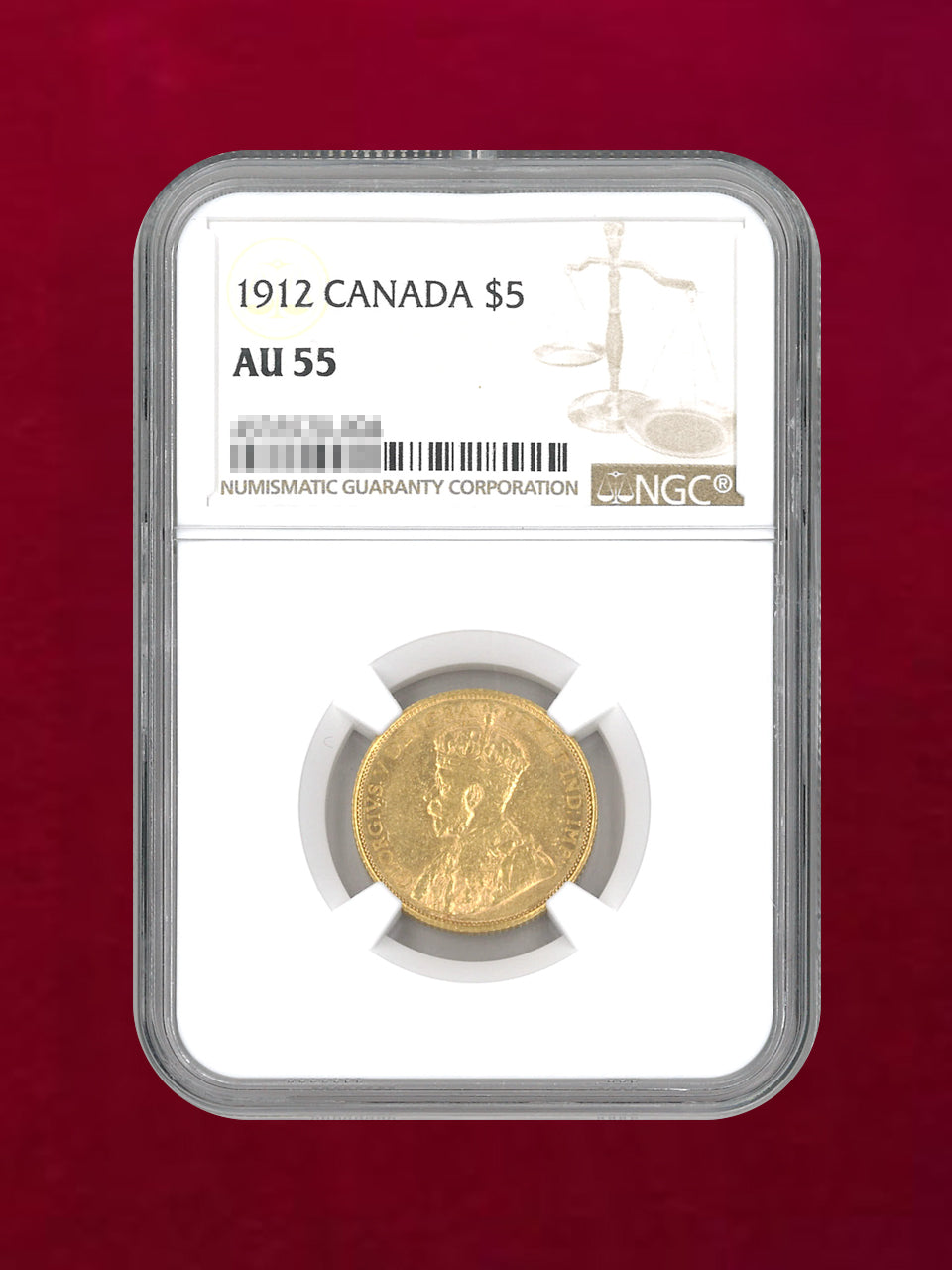 [Canada] 5 dollar gold coin 1912 NGC AU 55 [A-0000084] – ワールドコインズ・ジャパン