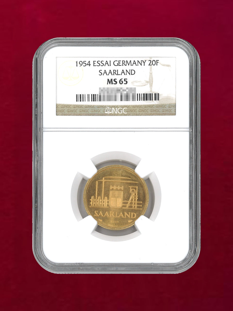 【ドイツ・ザールラント】20フラン 金貨 ESSAI SAARLAND 1954 NGC MS 65[A-0000177] – ワールドコ ...